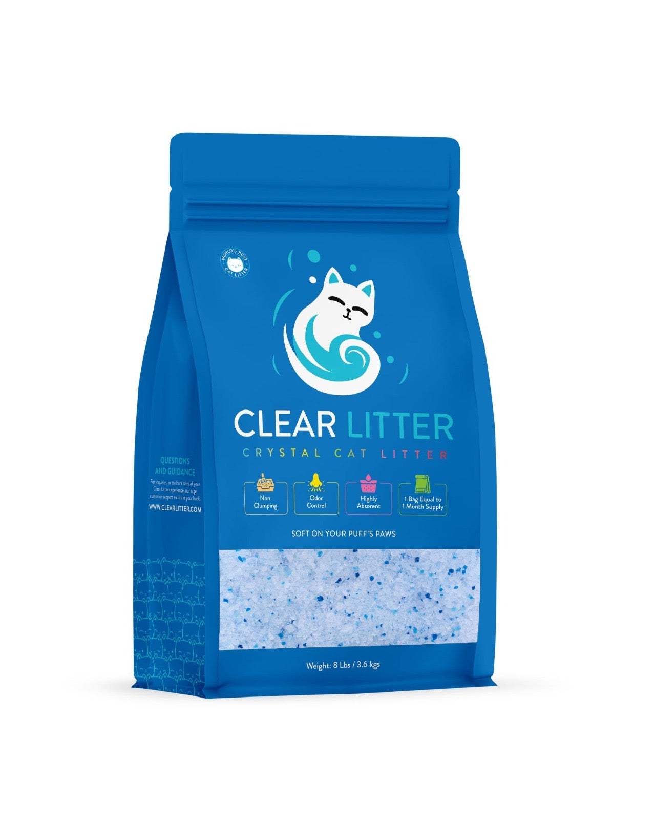 Premium Crystal Cat Clear Litter - Ultra-Absorbent, Non-Clumping, Long ...